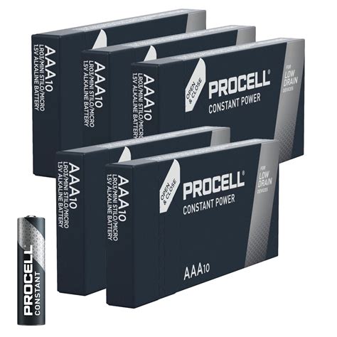 50X Bulk Pack Duracell Procell Constant AAA Alkaline Battery MN2400 1 5V Tachometers Fleet