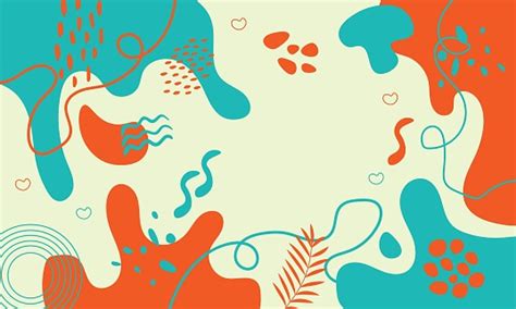 손으로 그린 추상적인 모양과 식물 모티프가 있는 디자인 템플릿 고객 참여에 대한 스톡 벡터 아트 및 기타 이미지 고객 참여