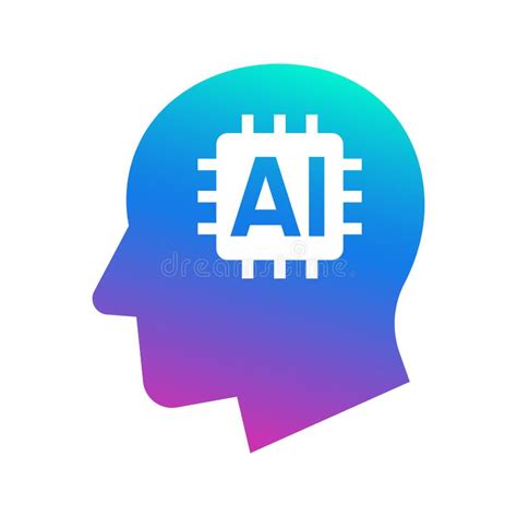 Human Head Tech Icon Ai Chip Technological Brain Stock Vector Illustration Of Intelligent