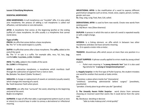 Morphology And Syntax Overview PDF Geology Science