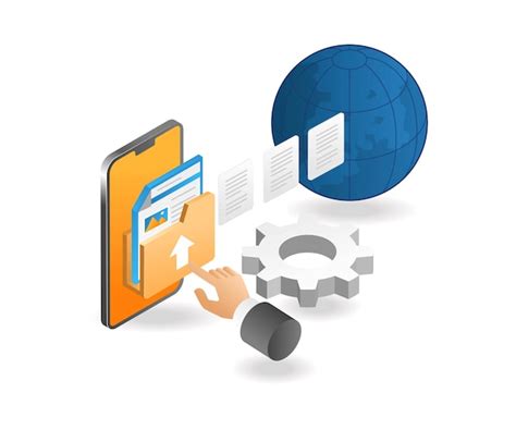 Premium Vector Sending Data From Smartphone