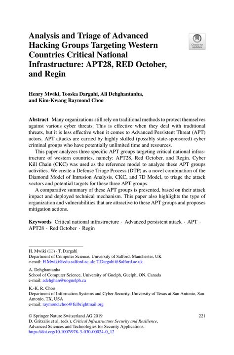 Pdf Analysis And Triage Of Advanced Hacking Groups Targeting Western