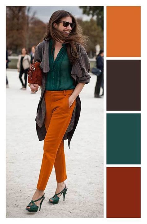 Green And Orange Fall Colors Outfit Color Combinations For Clothes