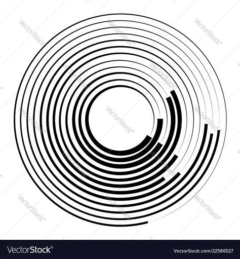 Concentric Circles Geometric Element Radial Vector Image