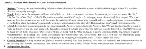 Sample Inference Instruction Lesson Script Download Scientific Diagram