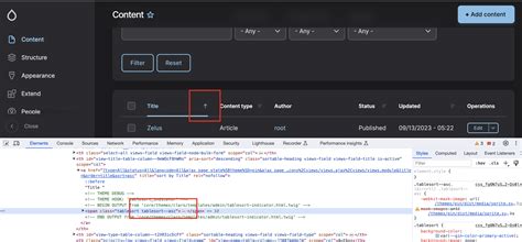 table sort order icon showing in reverse [ 3399327]