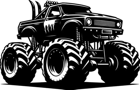 Monster Truck Silhouette Isolated On A White Vector Image