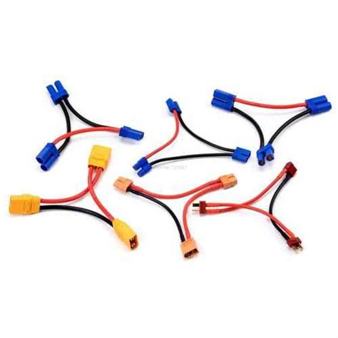 parallel y shape xt90 xt60 t plug ec5 ec3 connector wire amov lab