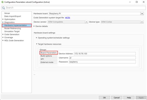 Configure Board Parameters And Enable Mat File Logging Matlab And Simulink