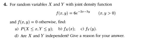 Solved For Random Variables X And Y With Joint Density Chegg