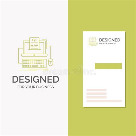 Business Logo For Code Coding Computer Monoblock Screen Vertical Green Business Visiting