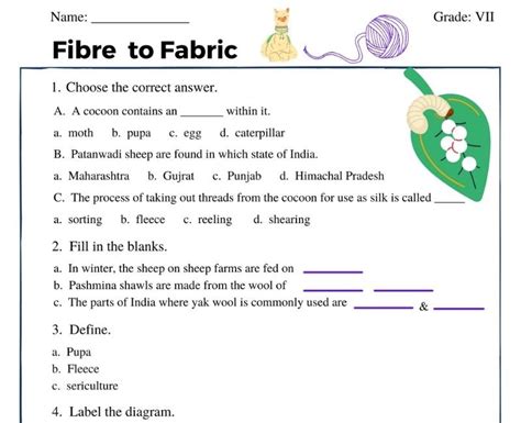 Fibre To Fabric Class 7 Worksheet