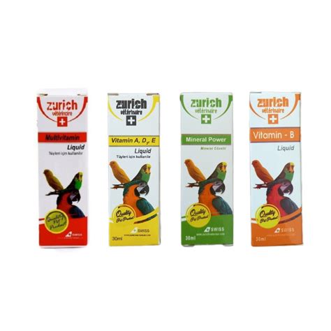 قیمت و خرید پک قطره های ویتامین پرنده زوریخ مدل 4in1 حجم 120 میلی لیتر