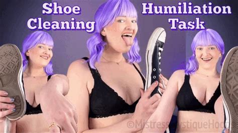 Shoe Cleaning Humiliation Task Female Domination Femdom Submissive Task With Mistress