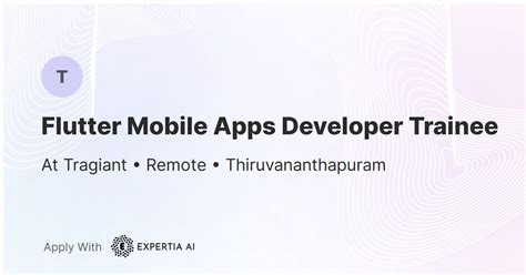 Flutter Mobile Apps Developer Trainee Job Thiruvananthapuram Fresher