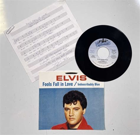 Elvis Presley Fools Fall In Love Mike Stoller Handwritten And