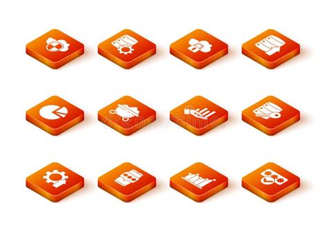 Set Arrow Growth Gear Mobile And Password Pie Chart Infographic Coal Mine Trolley Password