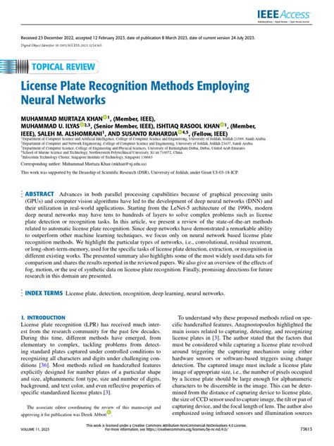 License Plate Recognition Methods Employing Neural Networks Pdf Deep Learning Optical