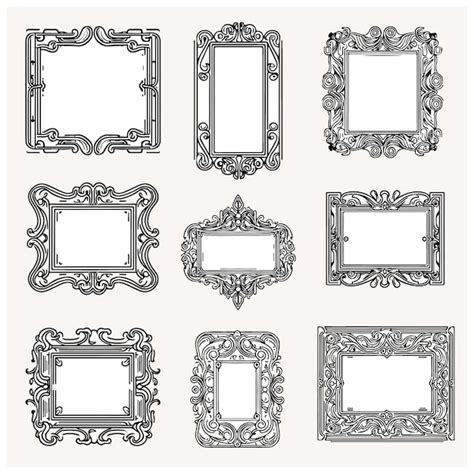 빈티지 프레임 실루엣 벡터 프리미엄 벡터