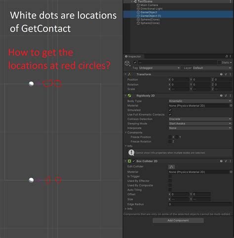 collision2d getcontact not returning correct position unity engine