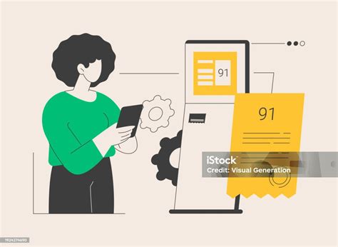 Electronic Queuing System Abstract Concept Vector Illustration Stock