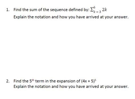solved 1 find the sum of the sequence defined by ∑k 362k