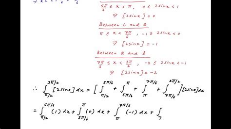 Find The Value Of The Integral Of [2sinx] Between The Limits Pi 2 And 3pi 2 Youtube