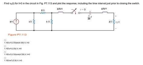 solved find v0 t ﻿for t 0 ﻿in the circuit in fig p7 113