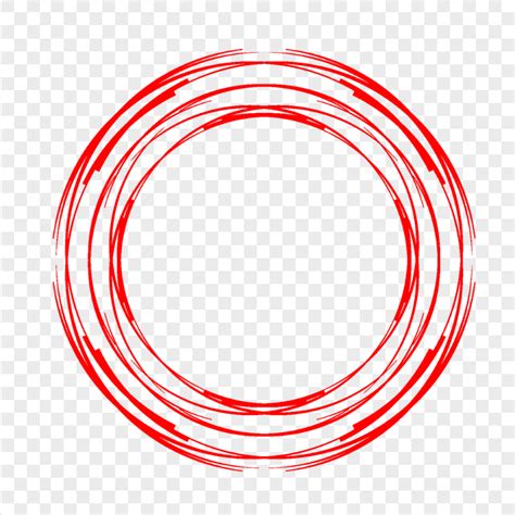 Red Hand Drawn Sketch Lines Circle Shape Png Img Citypng