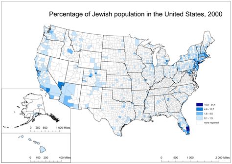 Percentage Of Jewish Population In The United States By County 1024 X