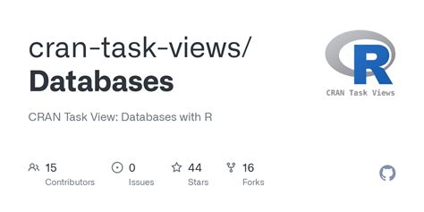 Databasesdatabasesmd At Main · Cran Task Viewsdatabases · Github