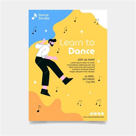 댄스 클래스 포스터 템플릿 무료 벡터
