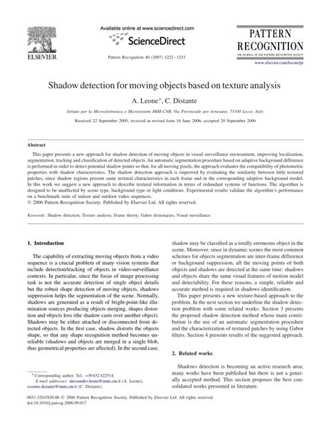 pdf a texture based approach for shadow detection