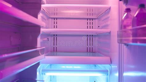 Generative Ai Empty Open Fridge With Shelves Fridge Interior Business Concept Stock