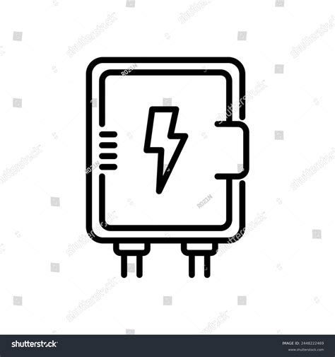 Fuse Box Icon Vector Black Line Stock Vector Royalty Free 2448222469 Shutterstock
