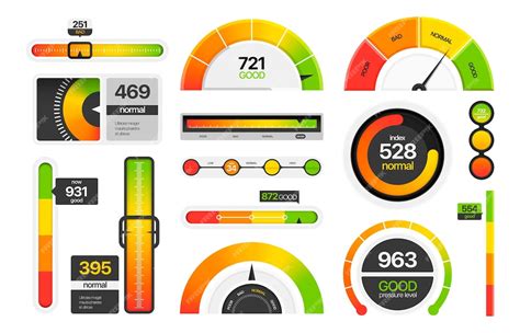 Premium Vector | Gauges measuring scale Tachometer dial speedometer bar graph progress bar and ...