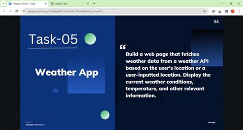Sakshi Bangad On Linkedin Webdevelopment Internshipjourney Weatherapp Prodigyinfotech