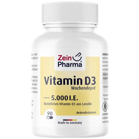 Vitaminas D3, 5000 TV. Zein Pharma, 90 kaps. - Act for bio