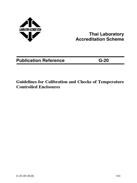 G 20 Guidelines For Calibration And Checks Of Temperature Pdf Calibration Thermometer