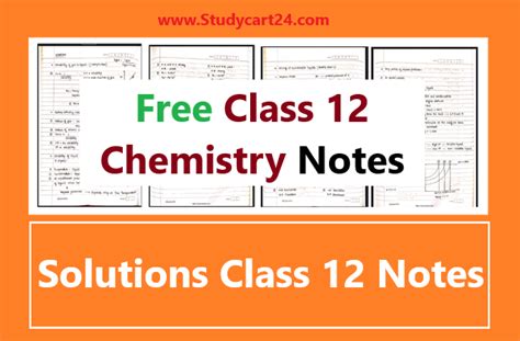Chapter 1 Solutions Class 12 Notes Chemistry Handwritten Pdf