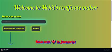 GitHub Mohittk Certificate Maker JS