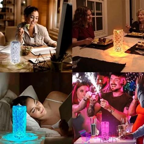 Настольная аккумуляторная лампа с пультом 22см ночник Роза с пультом Rgb Crystal Rose Aveopt