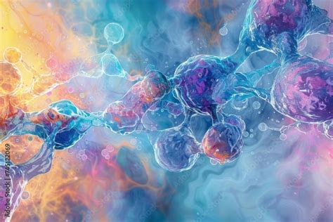 Cellular Communication Intricate Signaling Pathways Within A Cell With Vibrant Hues Depicting