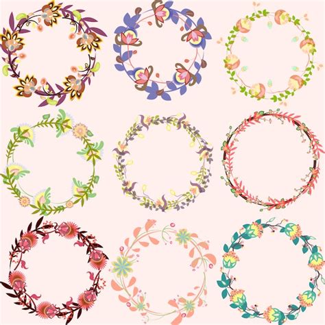 화 환에서 프레임 세트 무료 벡터