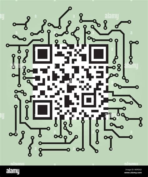 2d Barcobe Qr Code With Pcb Board Design Stock Vector Image And Art Alamy