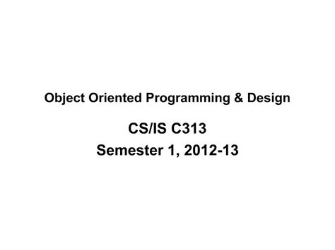 Ppt Object Oriented Programming Design Powerpoint Presentation Free Download Id1466556