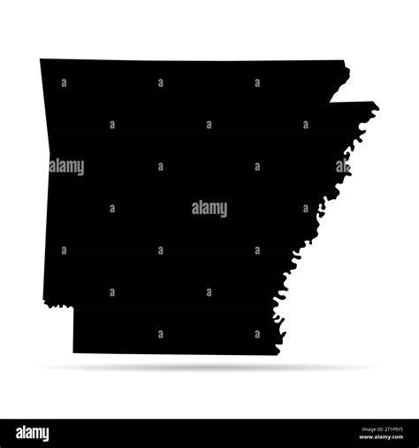 Arkansas Map Shape United States Of America Flat Concept Icon Symbol Vector Illustration Stock