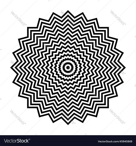 Circle Zig Zag Lines Pattern Royalty Free Vector Image