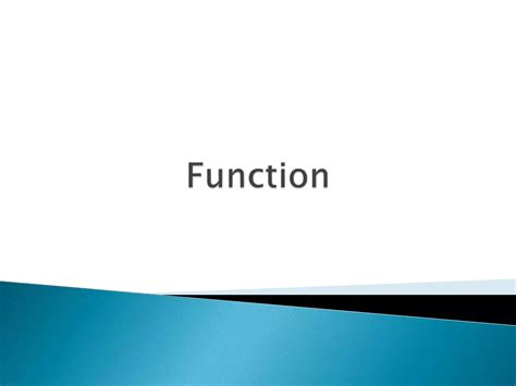 Function C Programming Pptx
