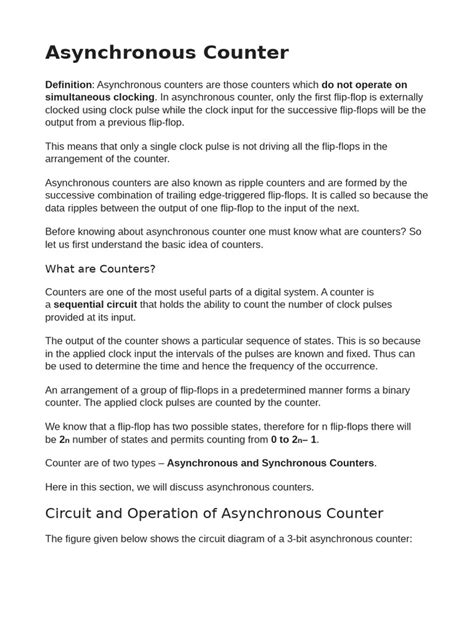Asynchronous Counter Pdf Electrical Circuits Electronic Design